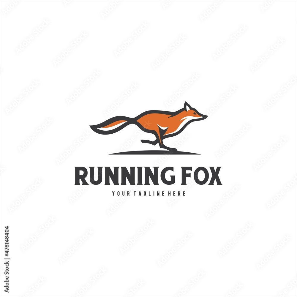 Red Fox Logo Design Vector Image Stock Vector | Adobe Stock