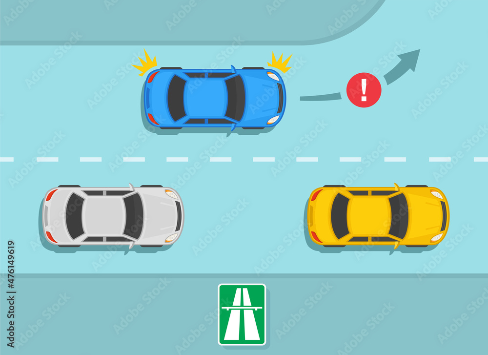 No left or u-turn on highways. Traffic rules on expressway, speedway ...
