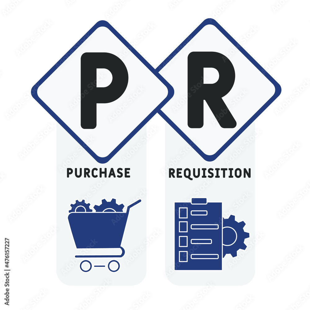 PR - Purchase Requisition acronym. business concept background. vector ...