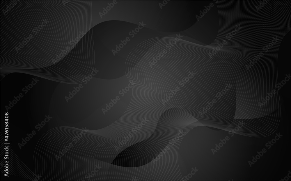 Realistic black texture wavy background in 3d style Stock Vector ...