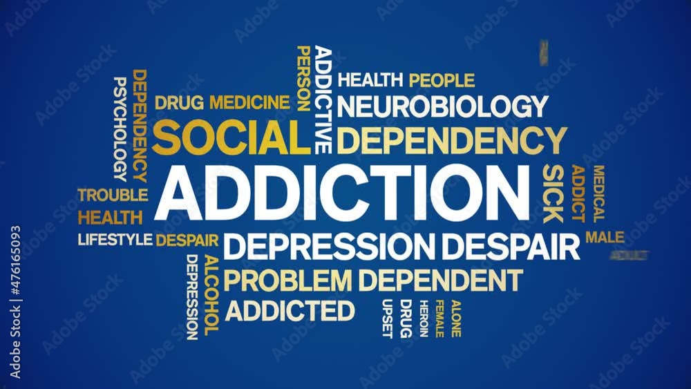 Vidéo Stock Addiction animated tag word cloud;text design animation ...