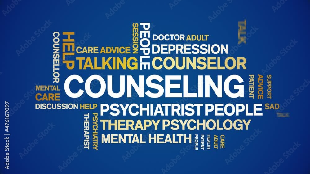 Counseling animated tag word cloud;text design animation kinetic ...