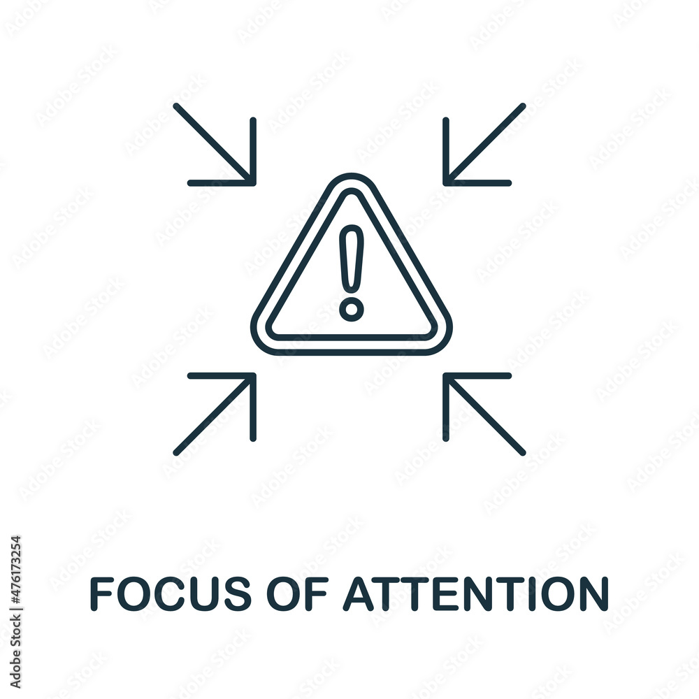 Focus Of Attention icon. Line element from cognitive skills collection ...