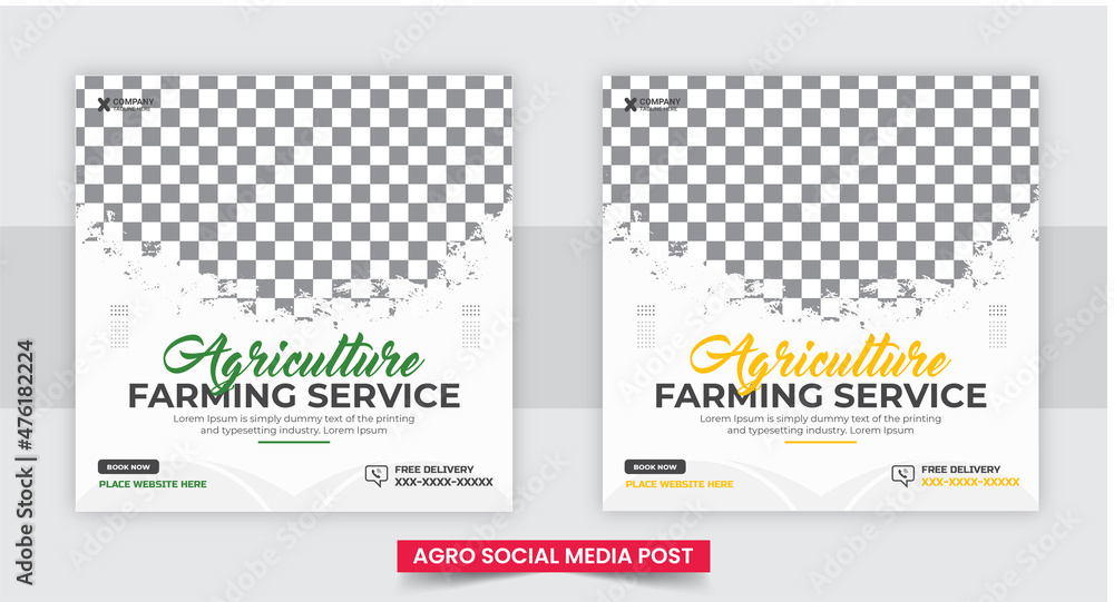 Agro farm services social media banner template design. Agricultural ...