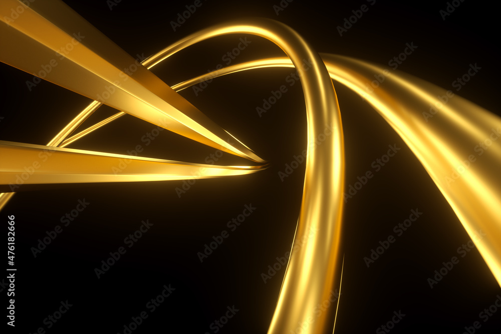 Dark gold background, abstract figure, luxurious golden shapes, on a ...