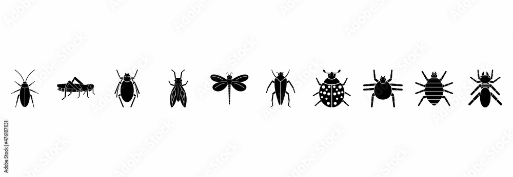 insect icon set, insect vector set sign symbol Stock Vector | Adobe Stock