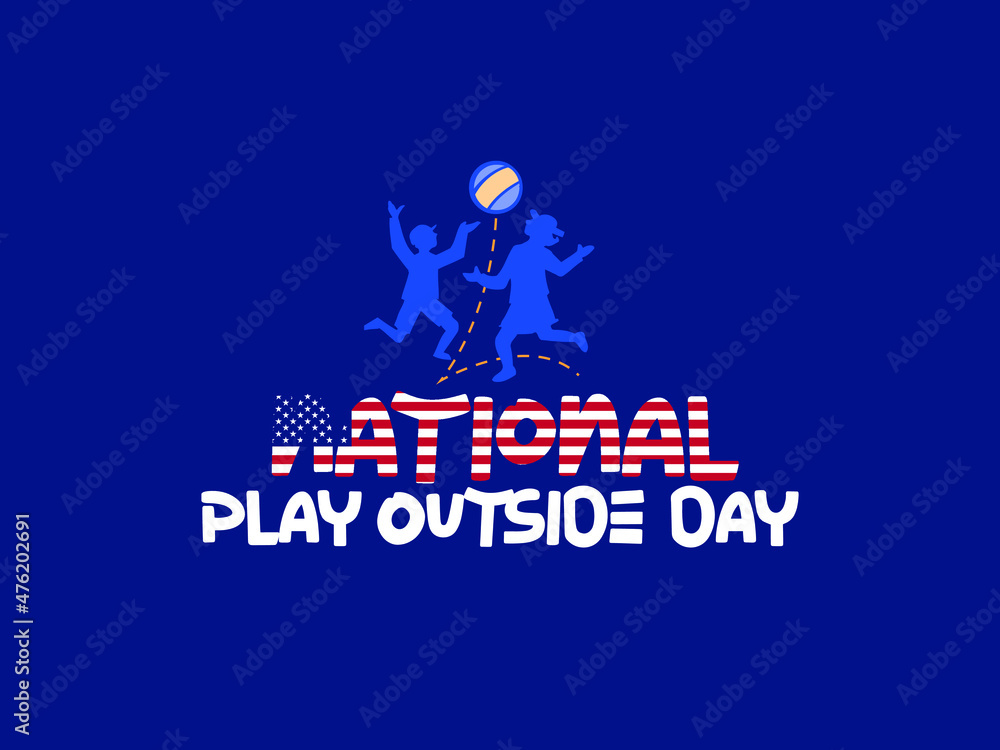 Logo lettering name of National Play Outside Day on November 7th, Vector illustration. Stock ...