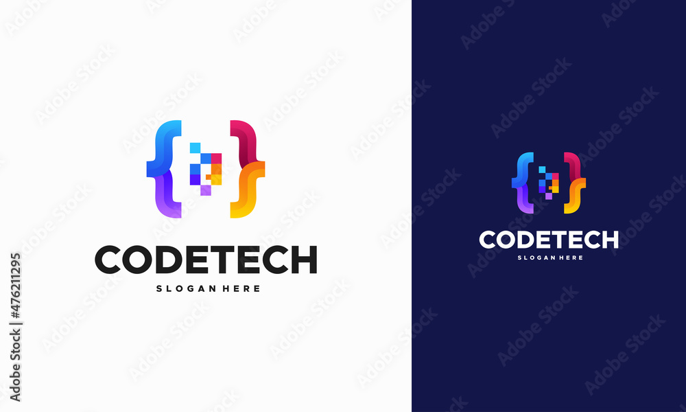 Modern Coding logo designs concept vector, Programmer Technology logo ...