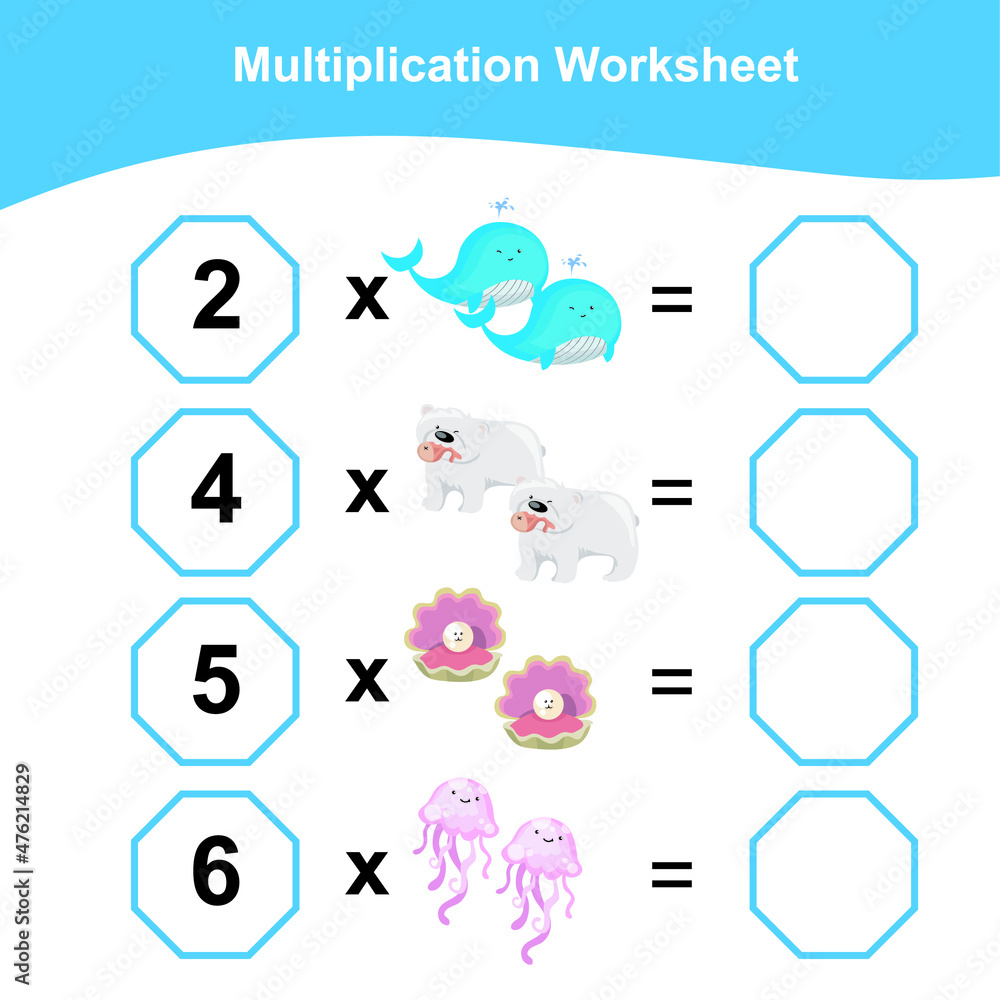 Multiplication Worksheet for children. Counting math worksheet ...