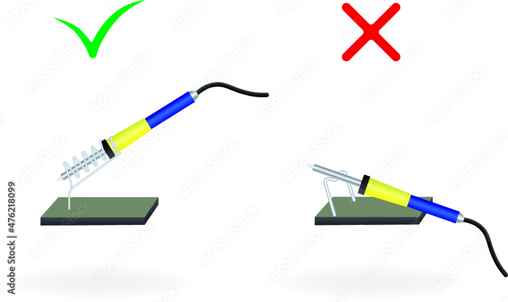 how to correctly and incorrectly leave the included soldering iron on ...