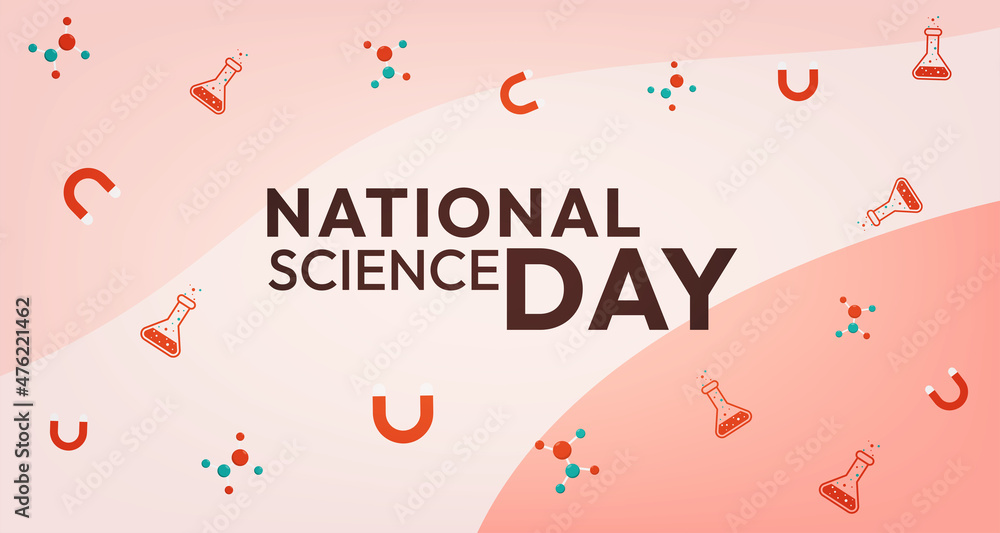 National Science Day Background with Chemistry Objects Pattern Vector ...