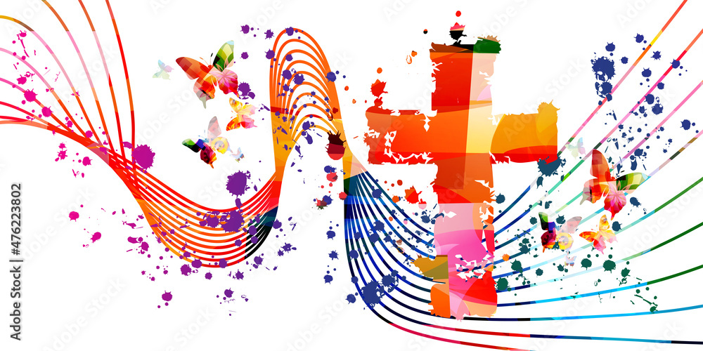 Christian cross isolated vector illustration. Religion themed ...