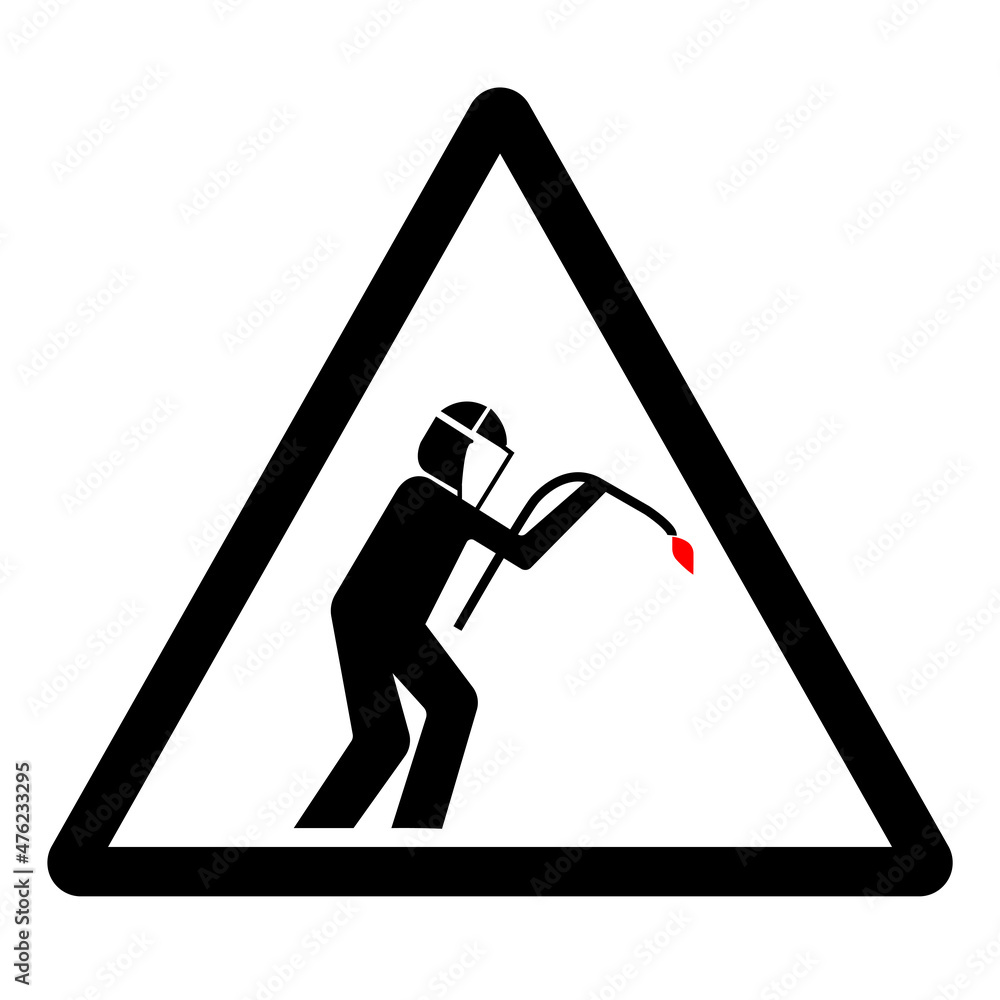 Warning Welding Area Symbol Sign, Vector Illustration, Isolate On White ...