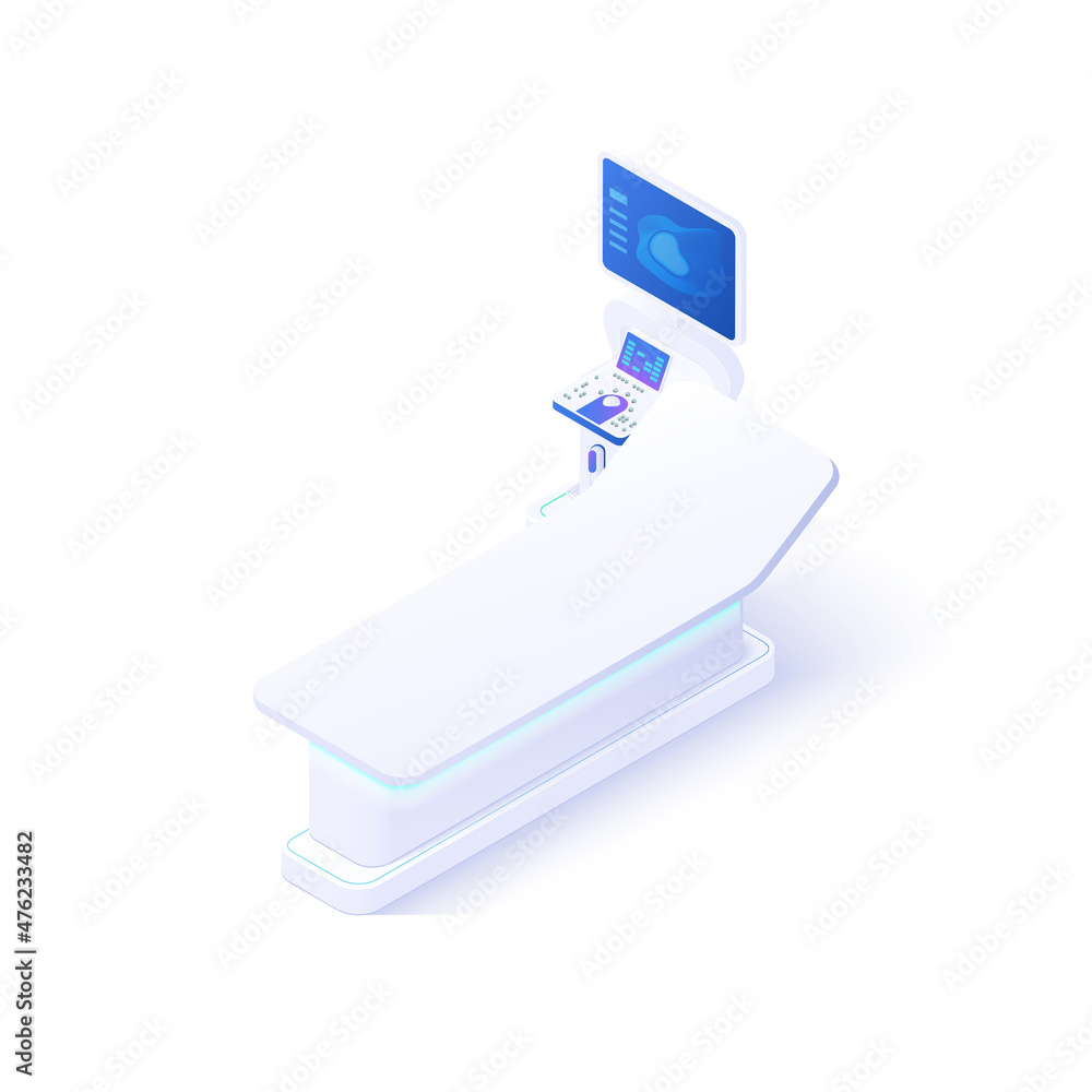 Radiology imaging scan concept in isometric vector design. Pregnancy ...