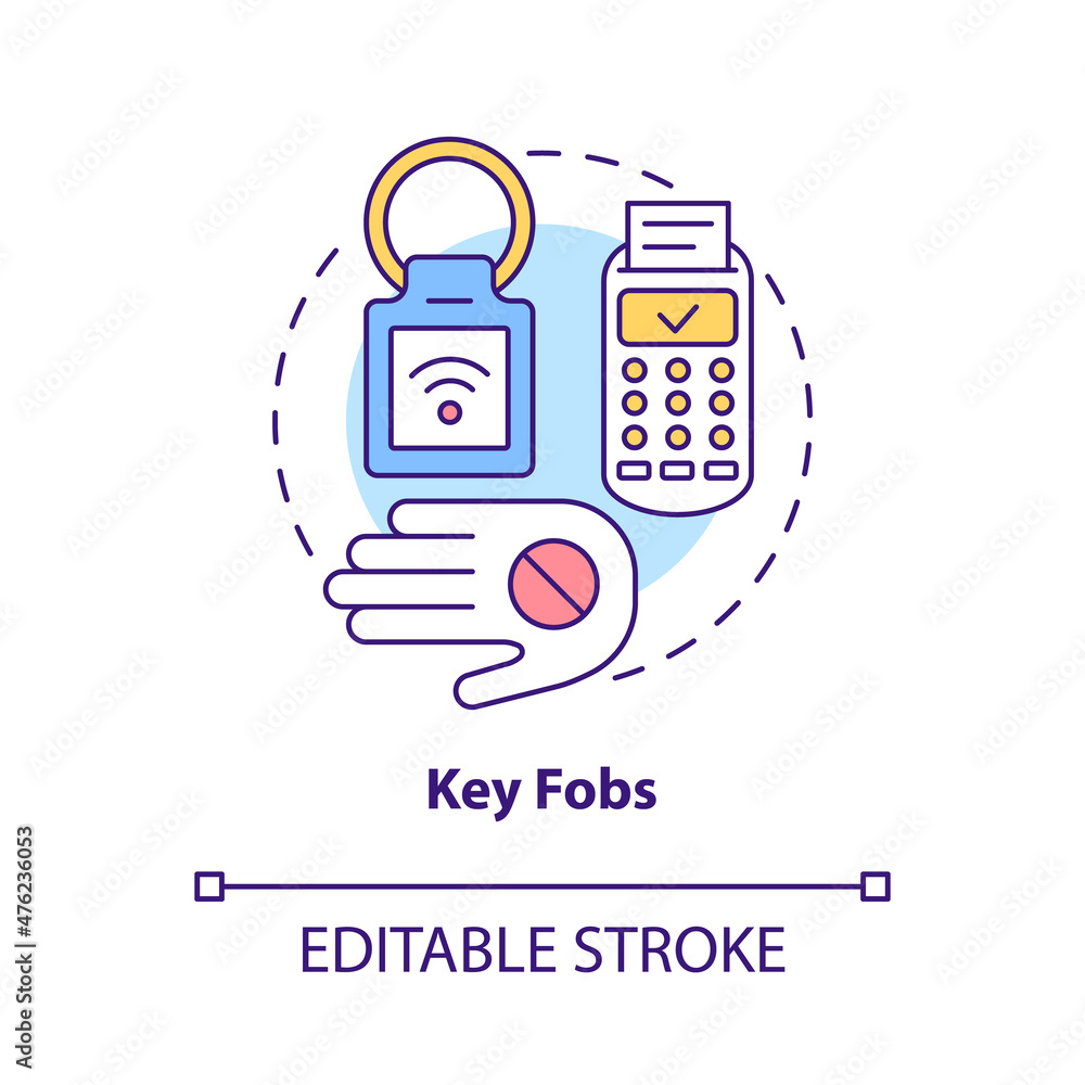 Key fobs concept icon. Innovative lock control. Touchless system ...