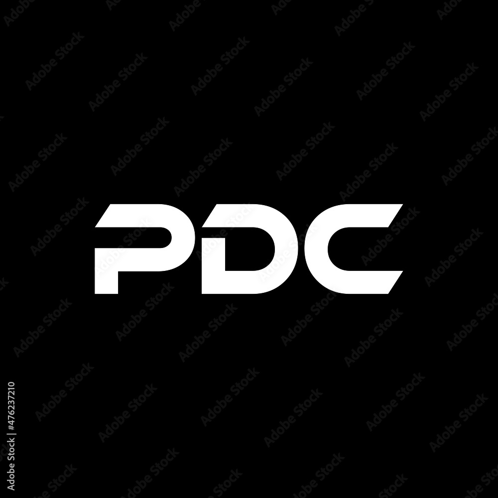 PDC letter logo design with black background in illustrator, vector ...