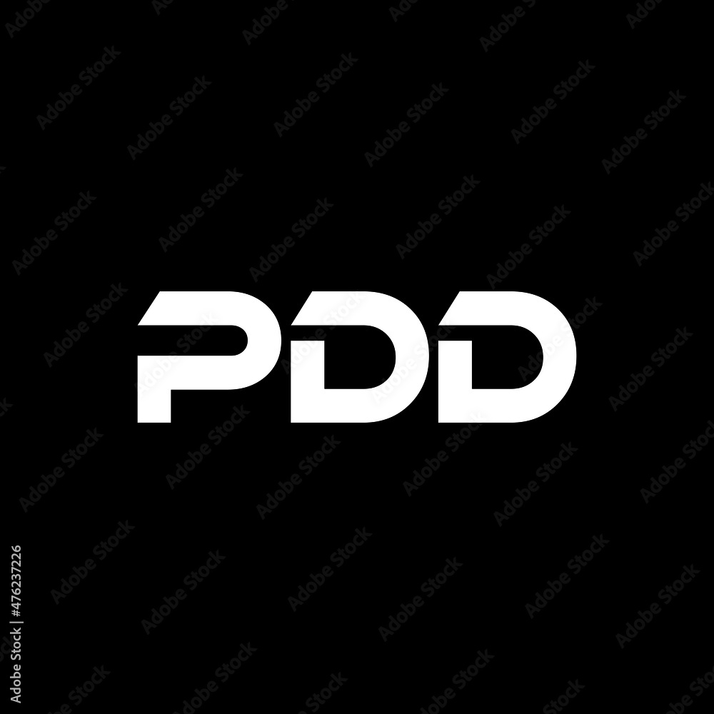 PDD letter logo design with black background in illustrator, vector ...