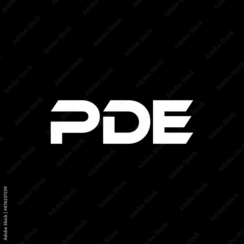 PDE letter logo design with black background in illustrator, vector ...