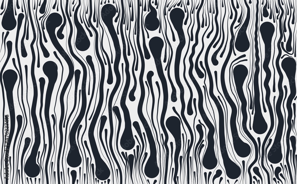 Artistic confusing pattern of dark gray elements in shape of worms or ...