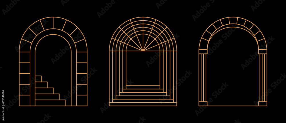Vector set of design elements and illustrations in simple linear style ...