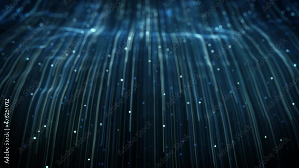 Abstract Light Fiber Strings Flowing Background Loop/ 4k animation of ...