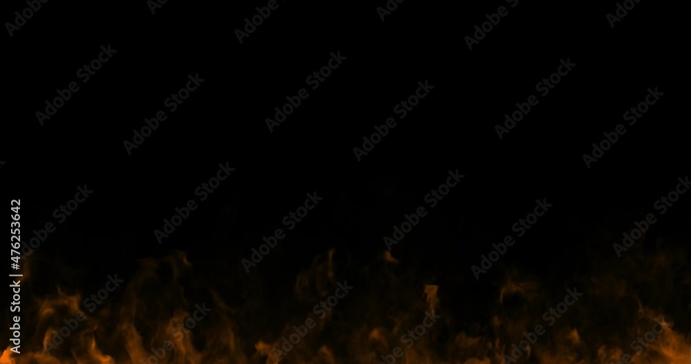 Forks of flame. Fire footage on black background. Flame animation visual effect. Blaze light ...