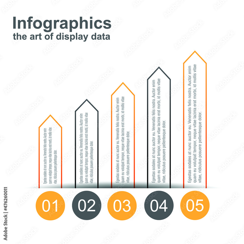Infographic display template. Idea to display information, ranked and ...