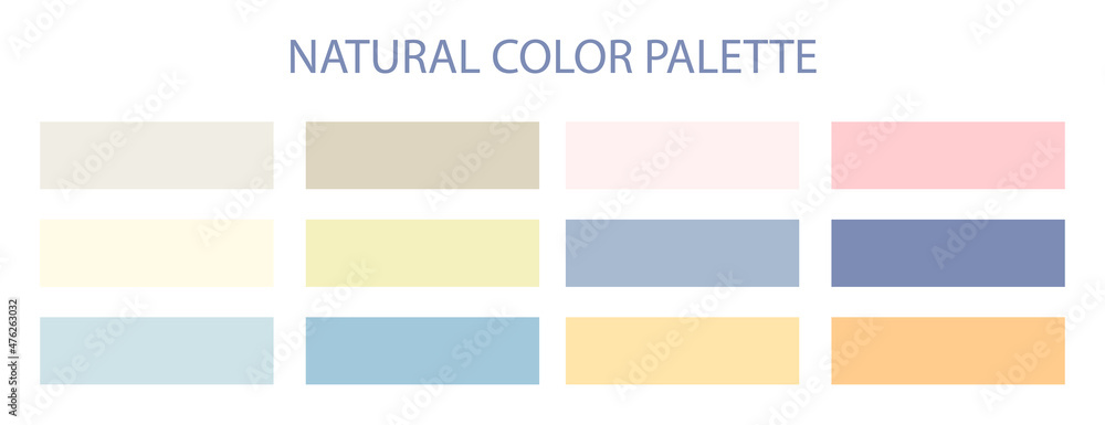 Creative vector illustration of natural tone color palette set isolated ...