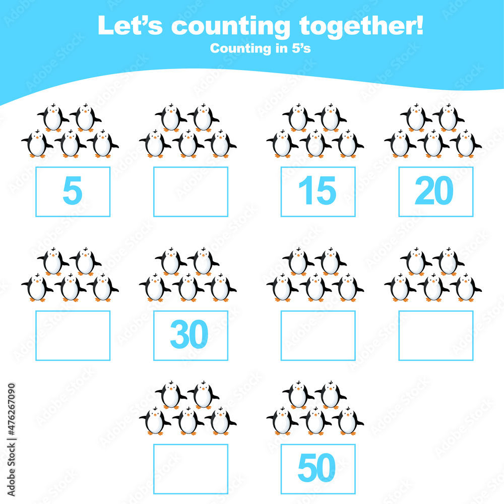 Counting the sea animals for Preschool Children. Math worksheet with ...