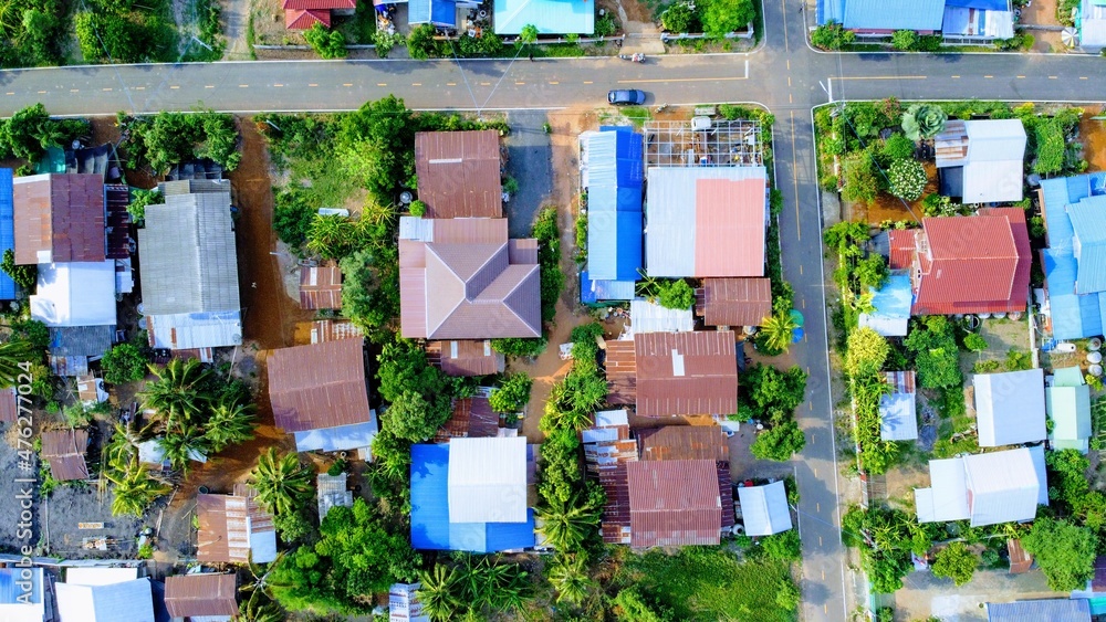 Top view city. Top view town. Top view Landscape. Stock Photo | Adobe Stock