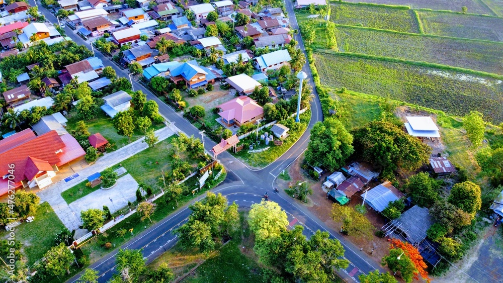 Top view city. Top view town. Top view Landscape. Stock Photo | Adobe Stock