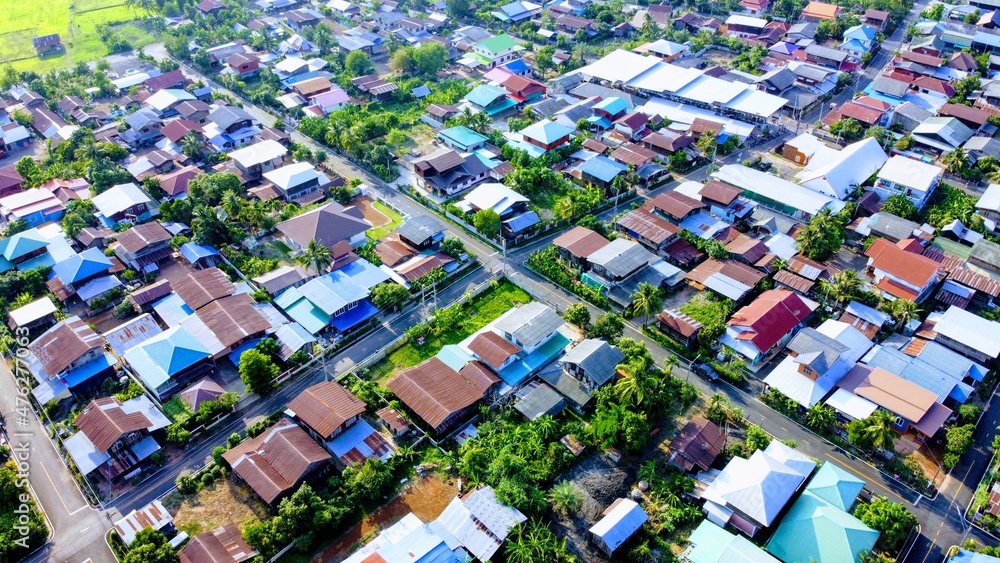 Top view city. Top view town. Top view Landscape. Stock Photo | Adobe Stock