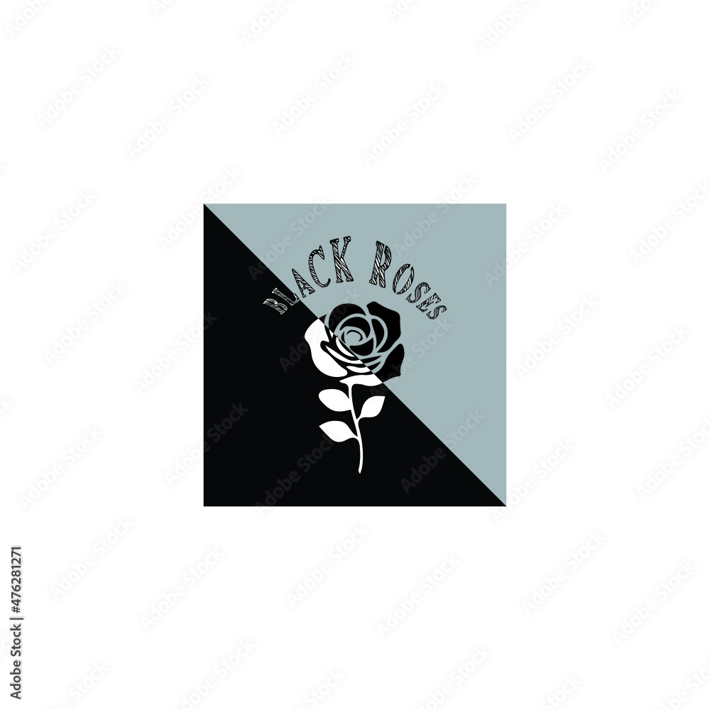 free black roses as logos, symbols, emblems, badges and more Stock ...