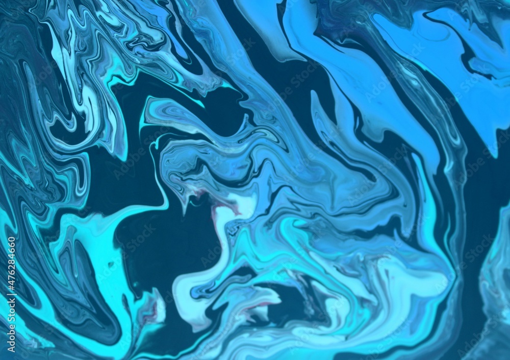 Blue marble background. Acrylic texture with marble pattern. Mixing ...