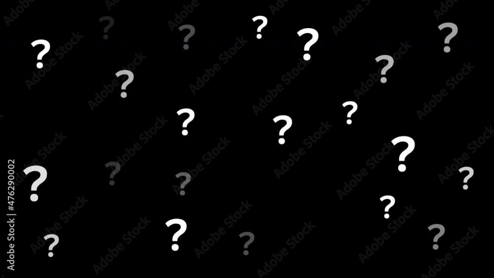 Question marks background, seamless looping animation with alpha ...