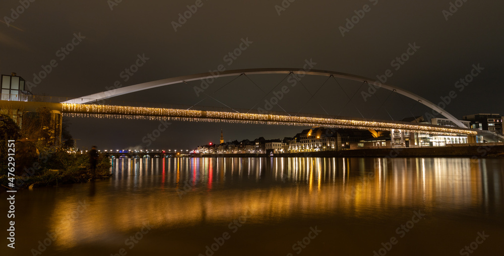 Maastricht, Netherlands 12-15-2021 The Hoge Brug (high bridge) a ...