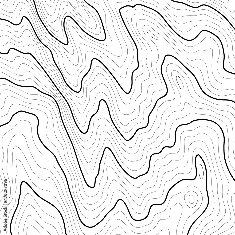 The black on white contours vector topography stylized height of the ...