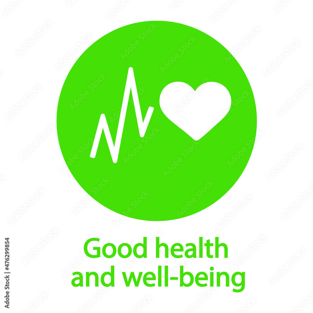 Good Health and Well-Being Icon - Goal 3 out of 17 Sustainable ...