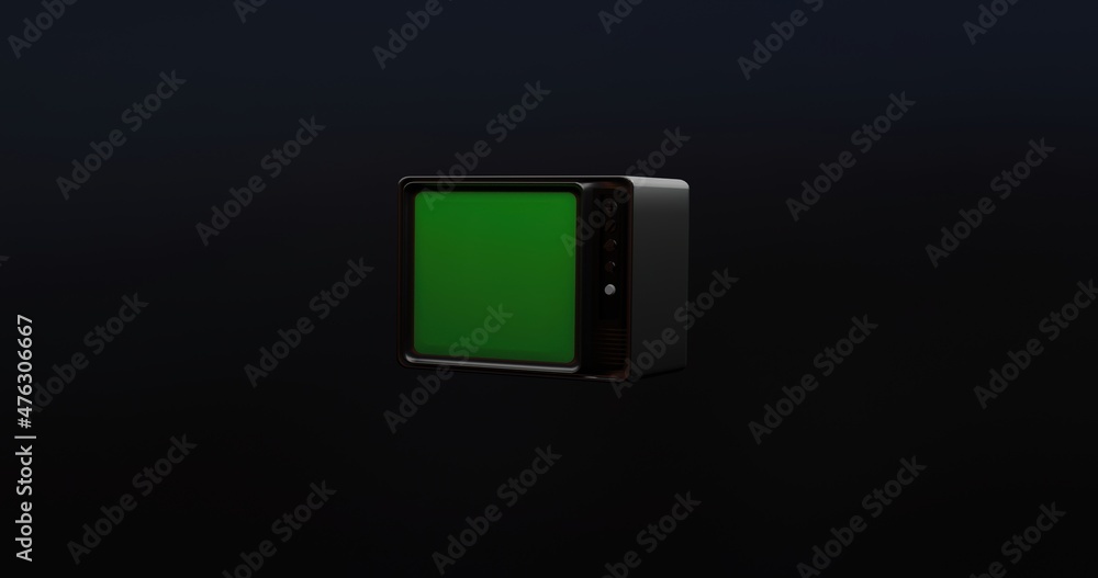 old retro handheld game console with green screen instead of screen on ...