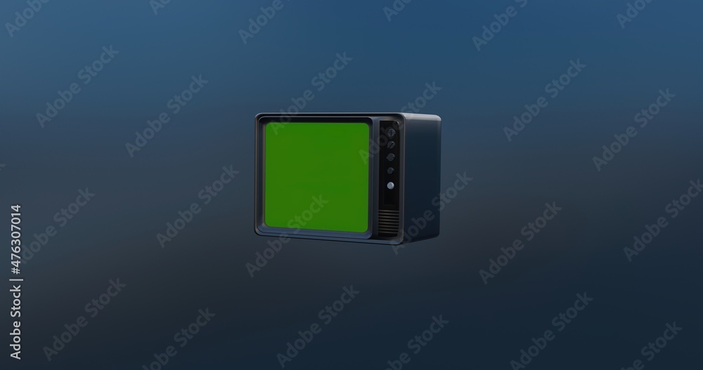 old retro handheld game console with green screen instead of screen on ...