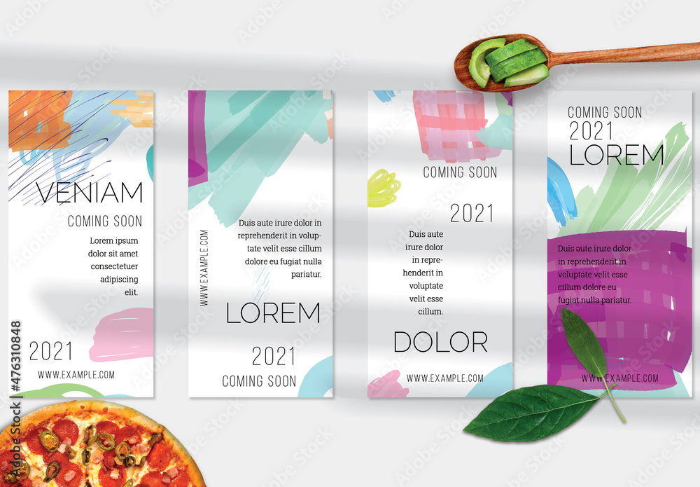 Flyer Layout with Abstract Marker Scribble on White Stock Template ...