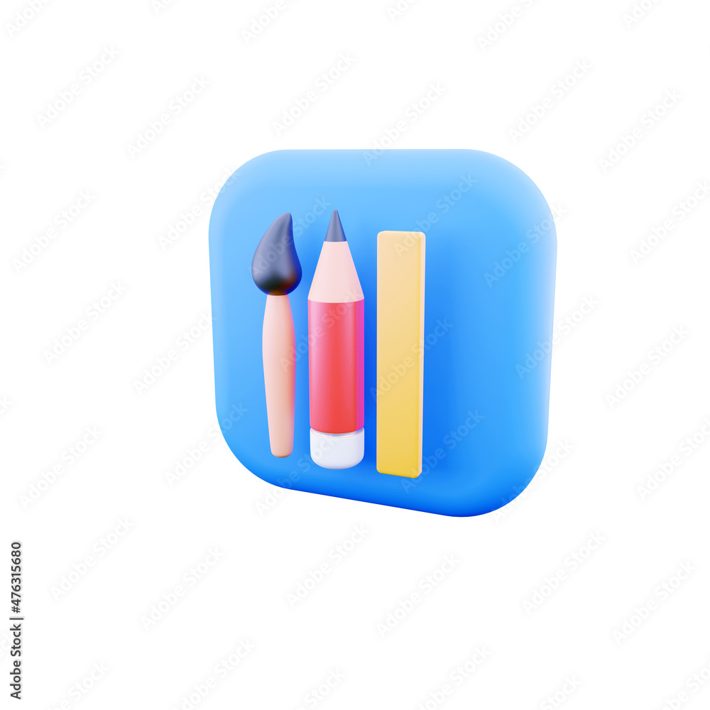 Paintbrush And Pencil Icon