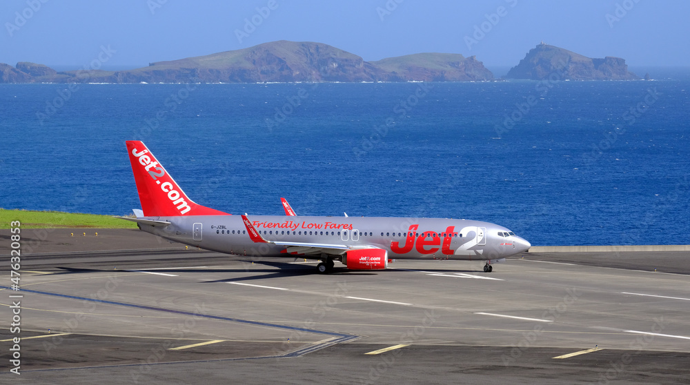 Boeing 737 800 Jet2.com at Madeira Airport, Madeira Island, Portugal ...
