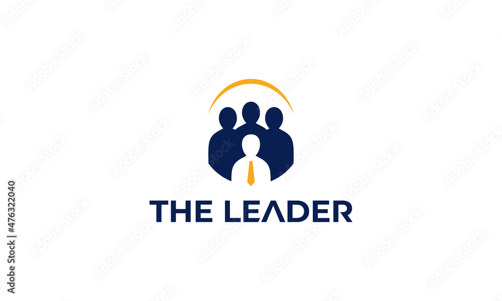 vector graphic illustration logo design for the leader, leadership with ...