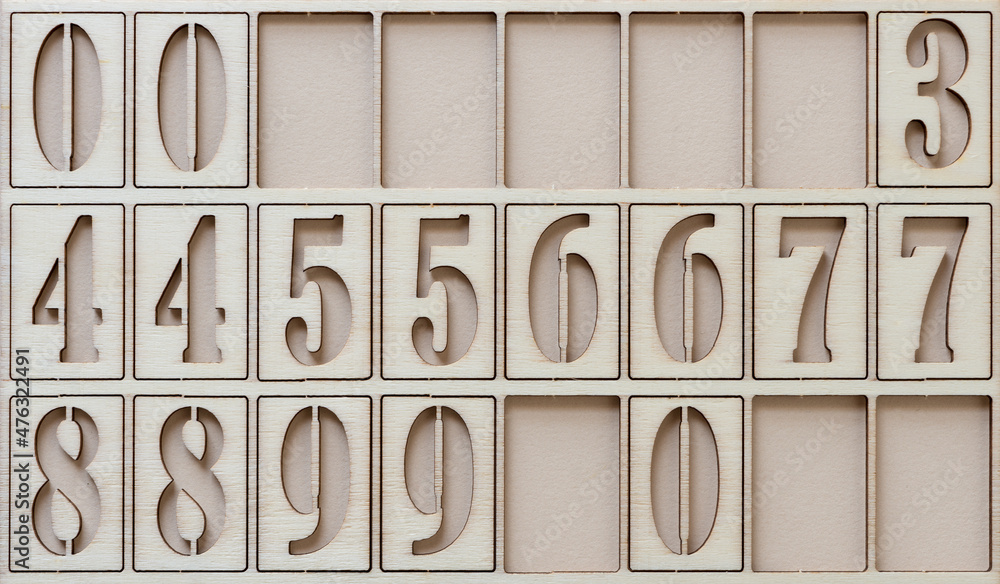 stencil frame with numbers Stock Photo | Adobe Stock