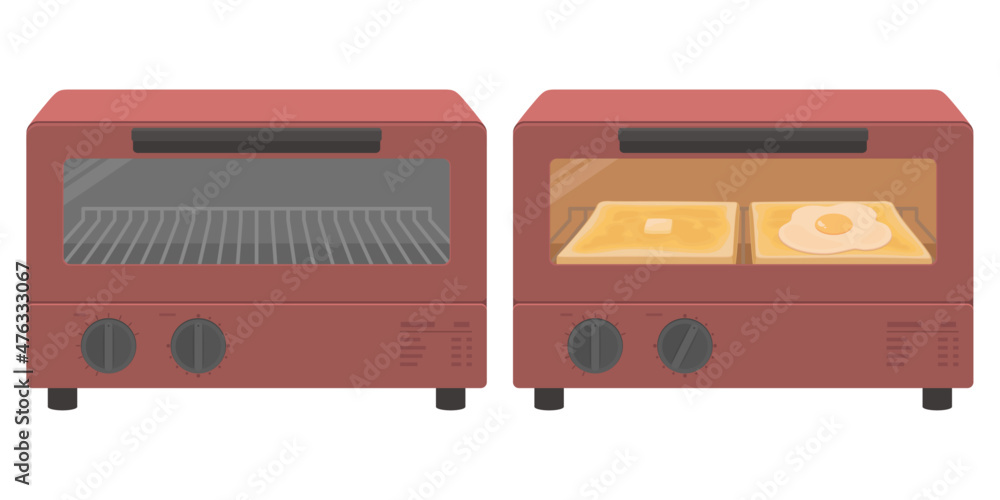Vector illustration of toaster oven isolated on background. Stock ...