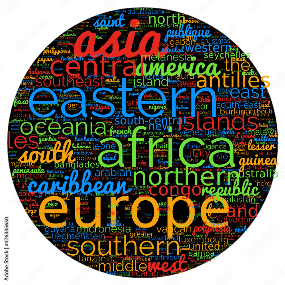 word cloud nation country flag map heart global Stock Vector | Adobe Stock