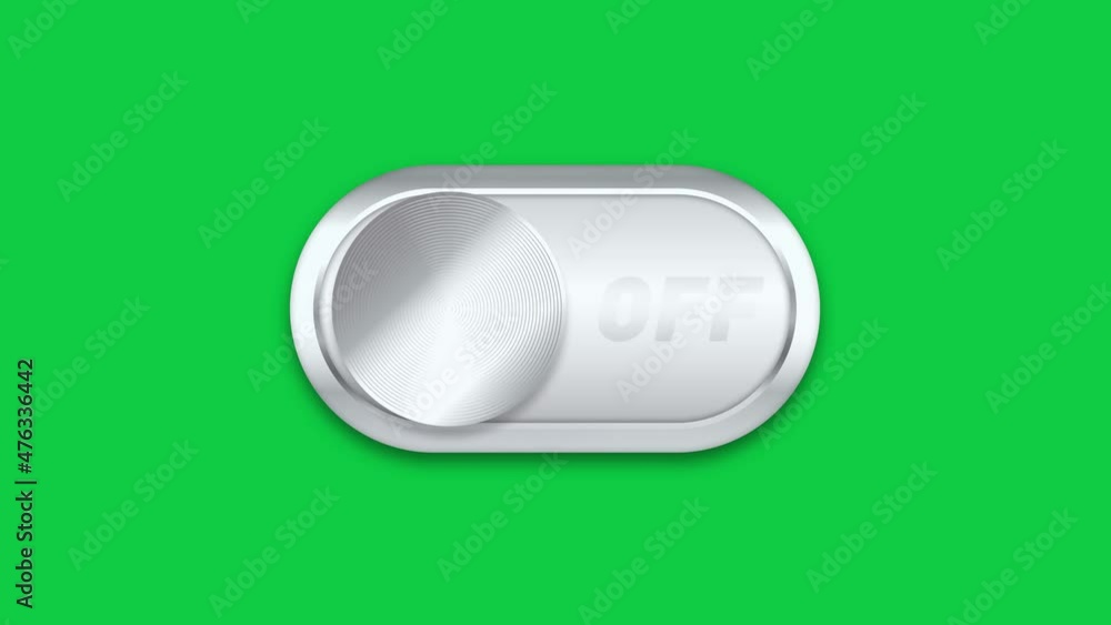 Detailed Toggle Switch Button on Green Screen and Silver BG (4K). On ...