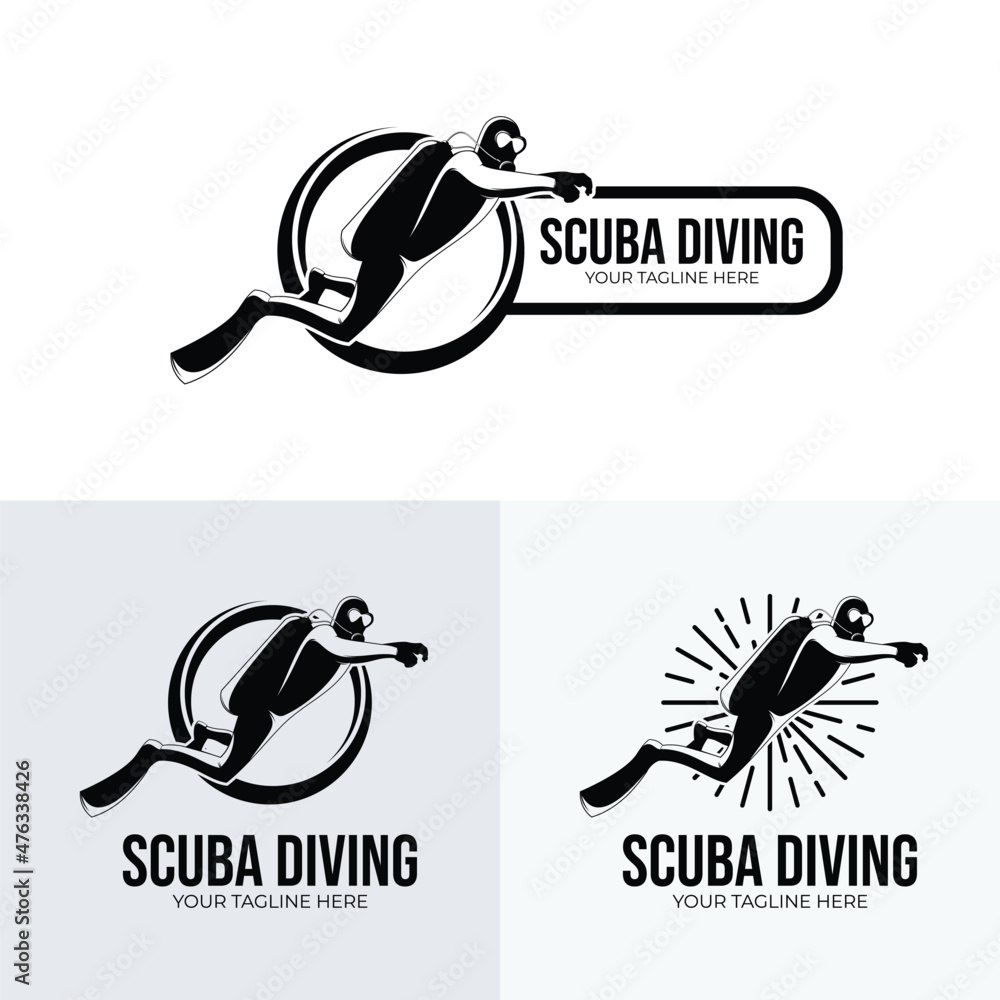 Scuba diving logo design inspiration Stock Vector | Adobe Stock