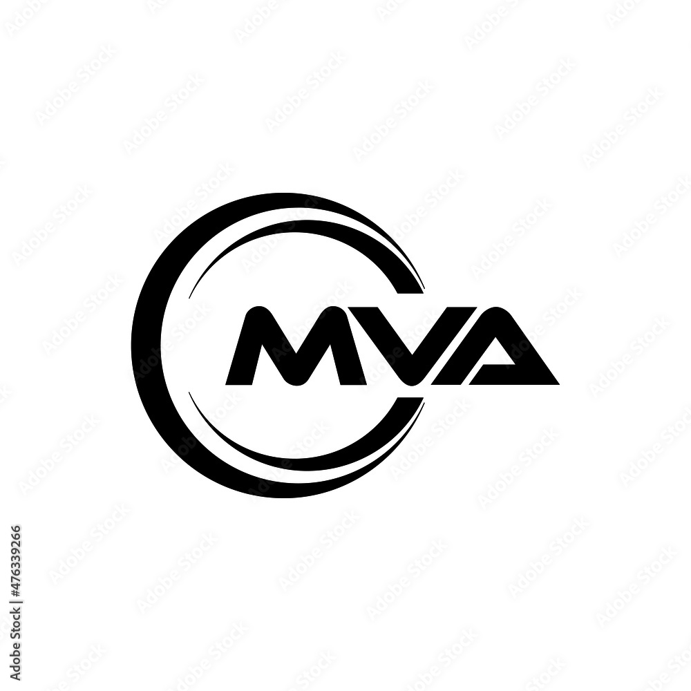 MVA letter logo design with white background in illustrator, vector ...